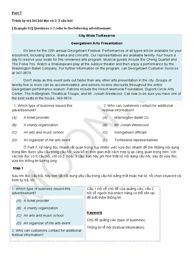 Toeic Part 7 Tiet 2 Va 3 PDF | PDF