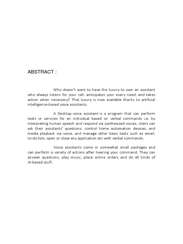 Building A Desktop Voice Assistant Using Python Pdf Speech Recognition Speech Synthesis