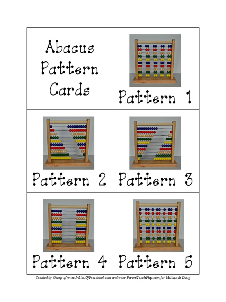Abacus Pattern Cards 2 3 | PDF