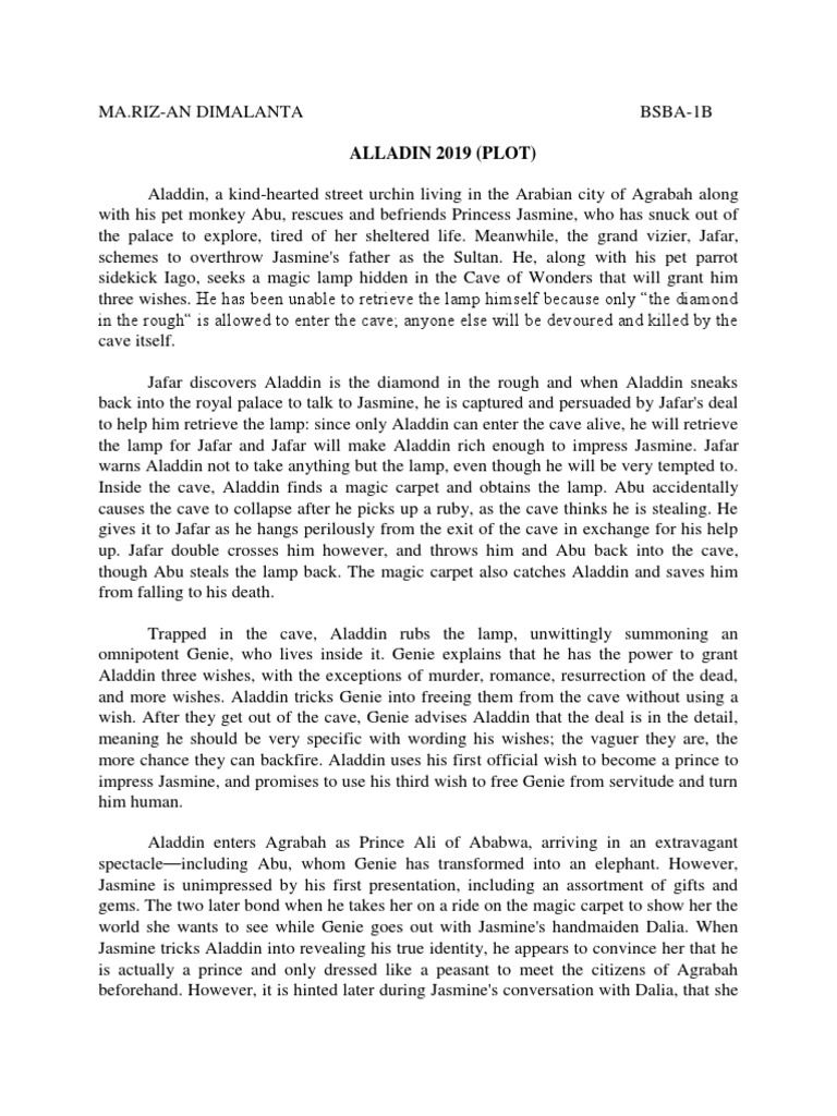 Alladin 2019 (Plot) | PDF