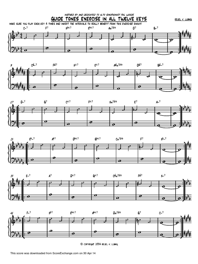 Guide Tones Exercise | PDF | Musical Compositions | Musicology