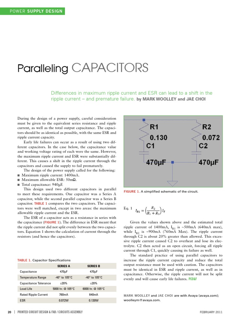 Paralleling Capacitors | PDF | Series And Parallel Circuits | Capacitor