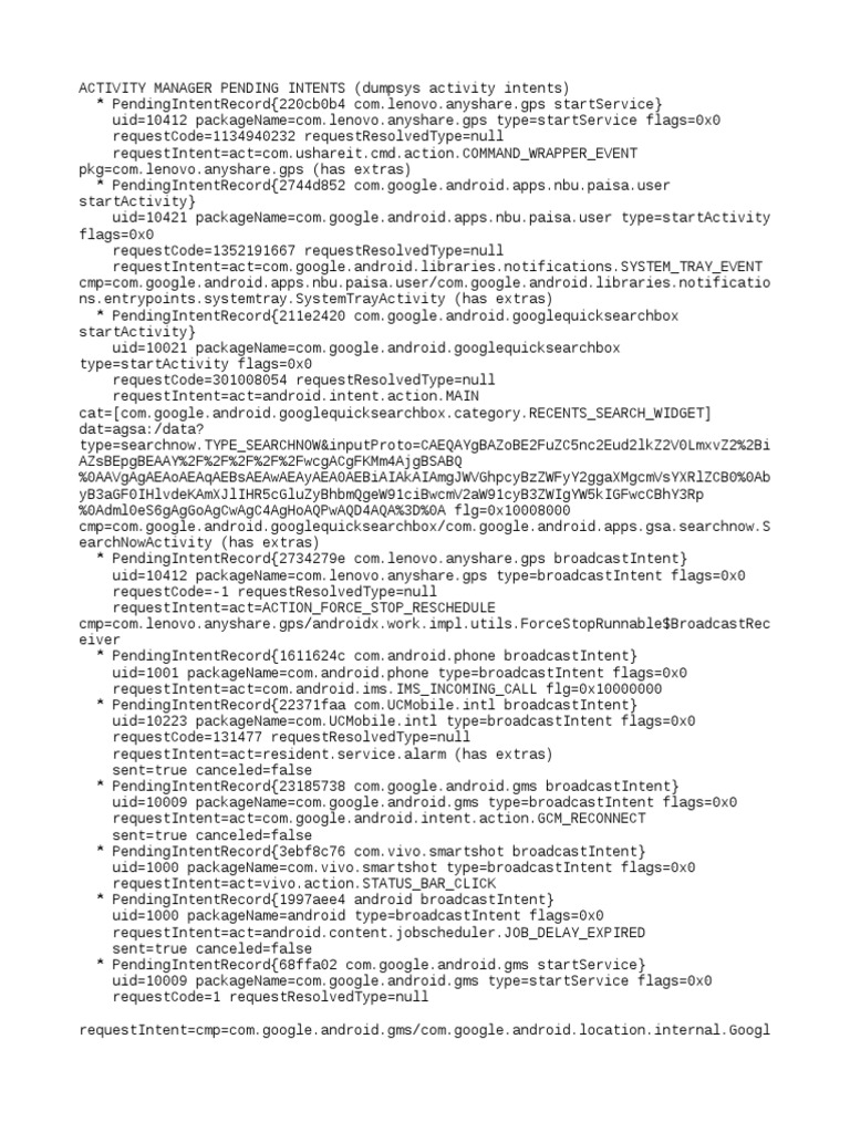 Android Pending Intents Analysis | PDF | Android (Robot) | Portable Electronics