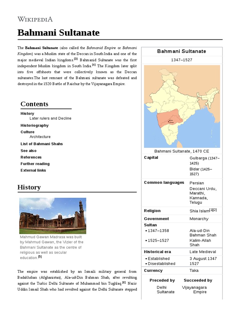 Bahmani Sultanate | PDF | Religion And Belief