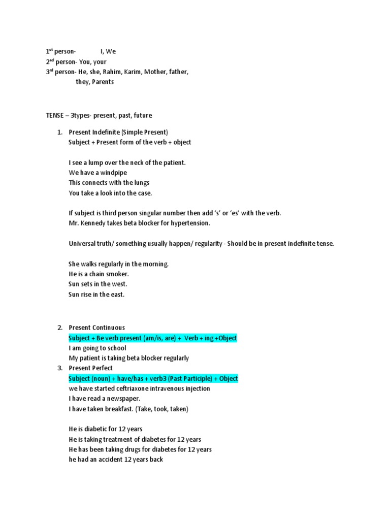 ST ND RD | PDF | Verb | Perfect (Grammar)