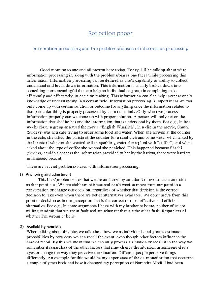 Information Processing and Its Biases | PDF | Bias | Decision Making
