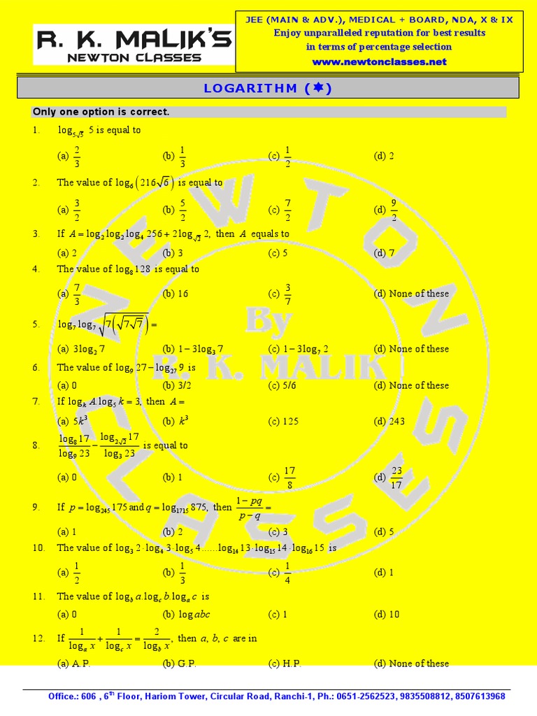 Logarithm Pdf Pdf Logarithm Mathematical Analysis
