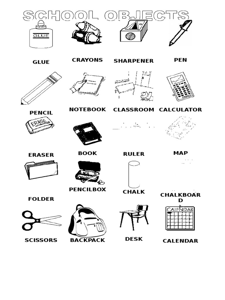 School Objects Flashcards | PDF