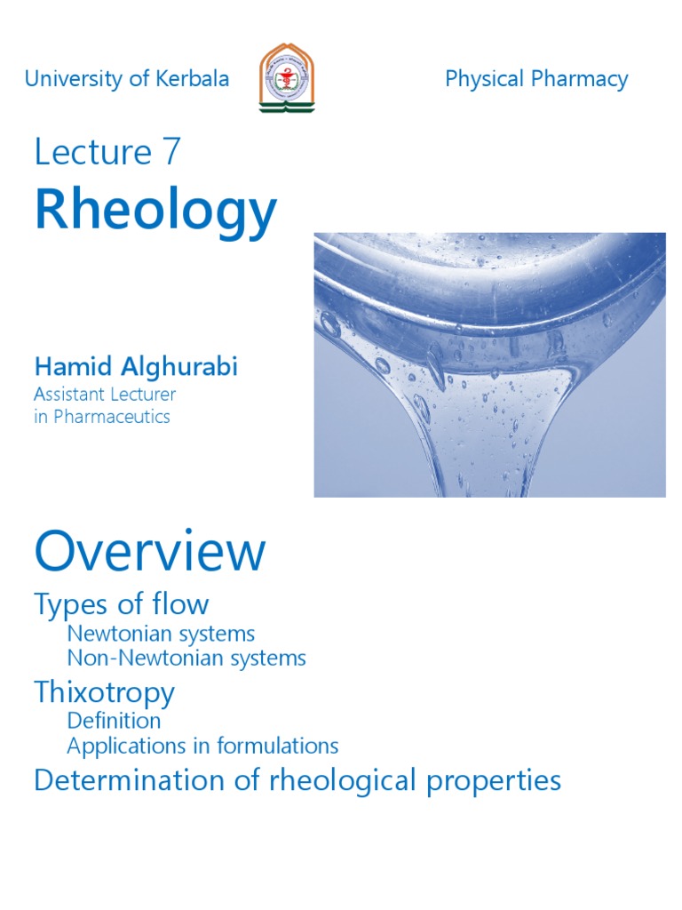Lec. 7 Rheology | PDF | Rheology | Viscosity