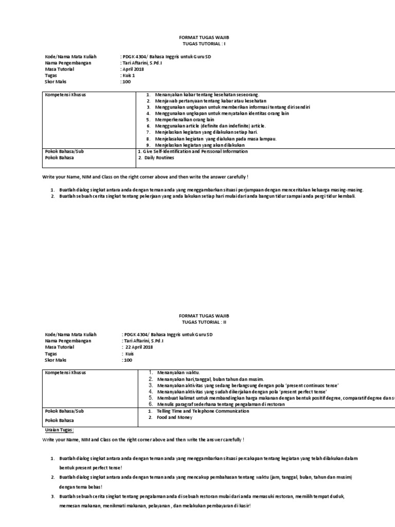 Format Tugas Ut | PDF