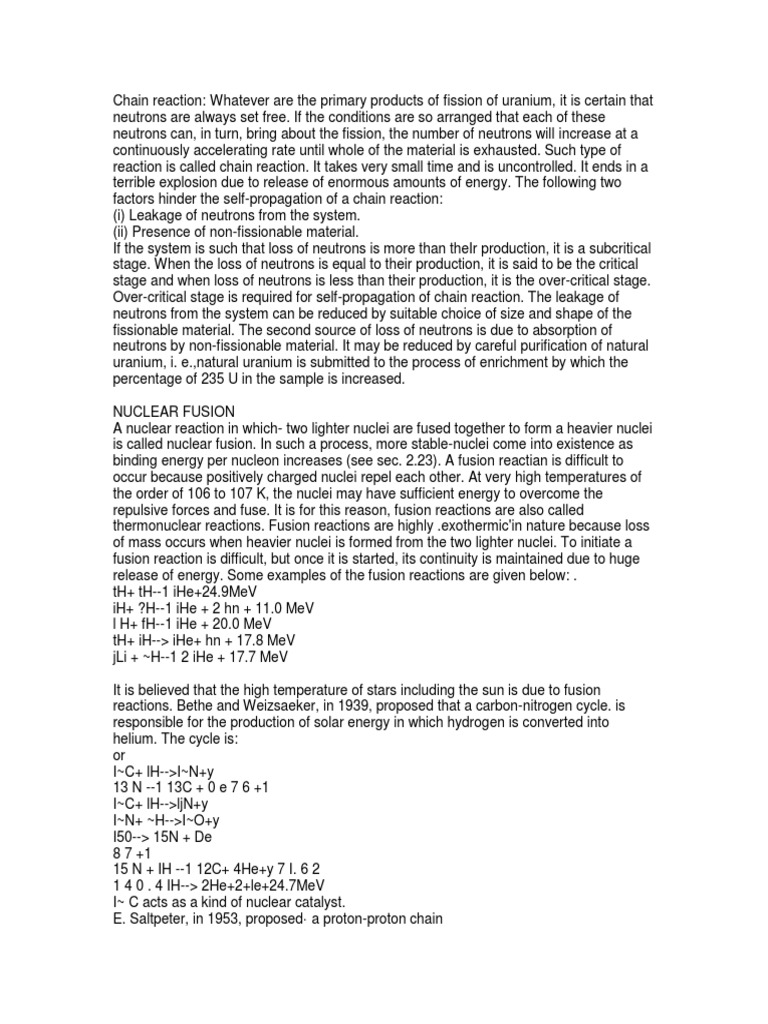 Chemistry Project On Nuclear Chemistry | PDF | Nuclear Fusion | Nuclear ...