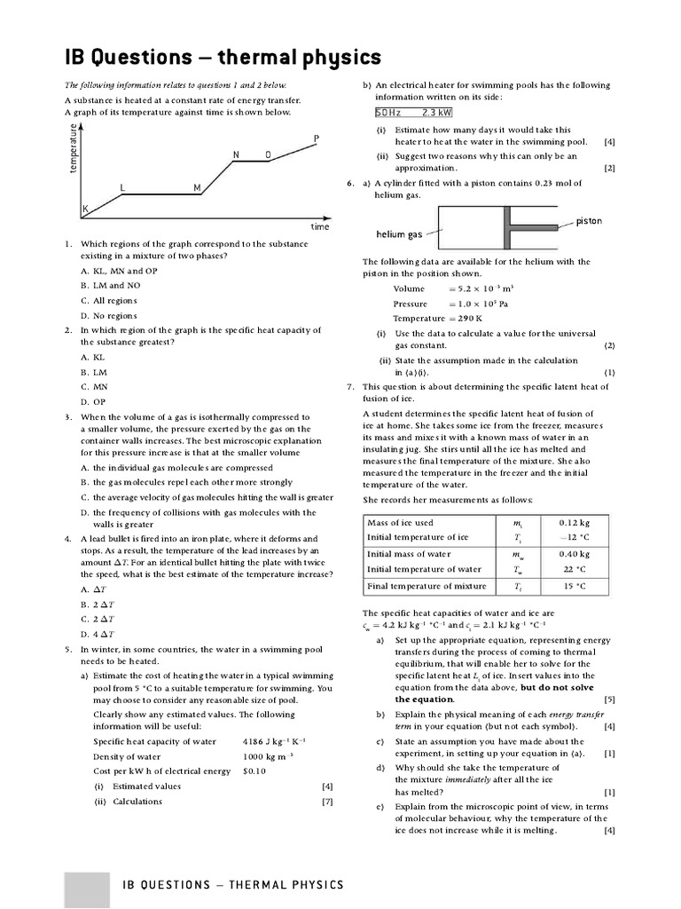 Unit 3 Thermal Physics | PDF | Gases | Temperature