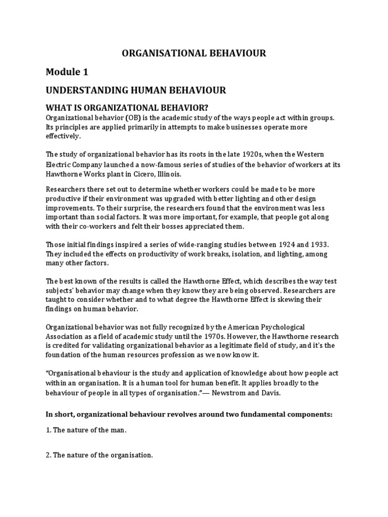 Ob Human Resources | PDF | Personality Psychology | Id