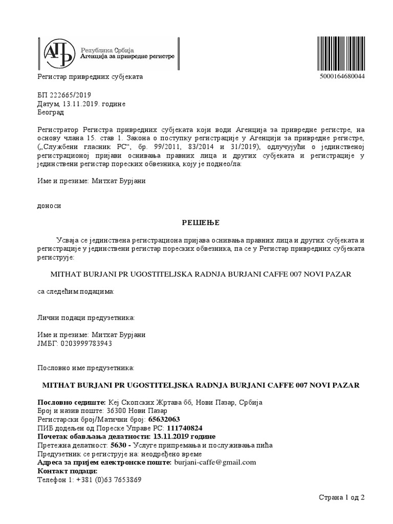 Burjani - Resenje Apr | PDF