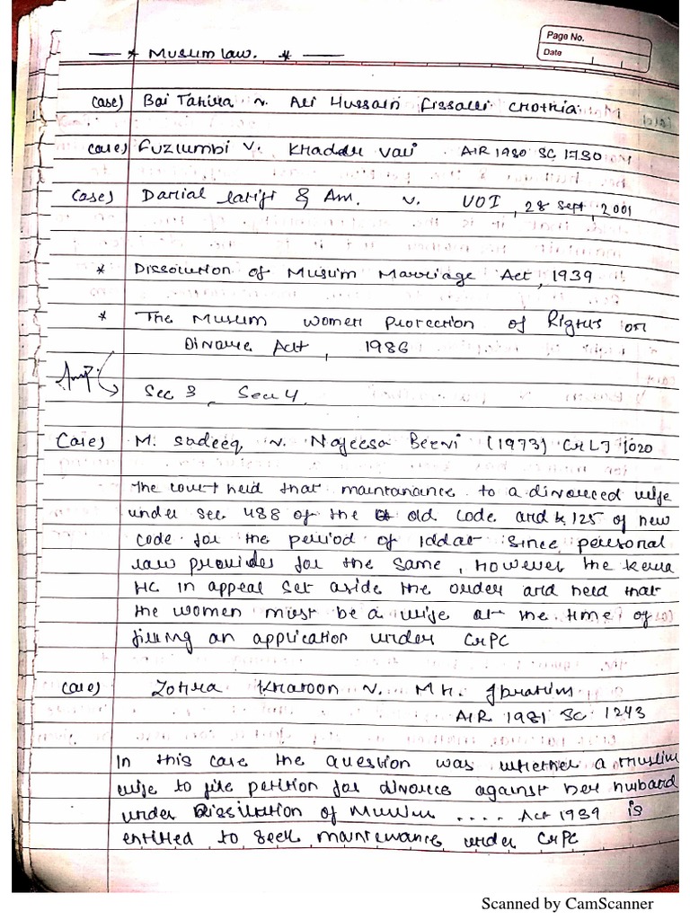 Maintenance Under Muslim Law by HNLU | PDF