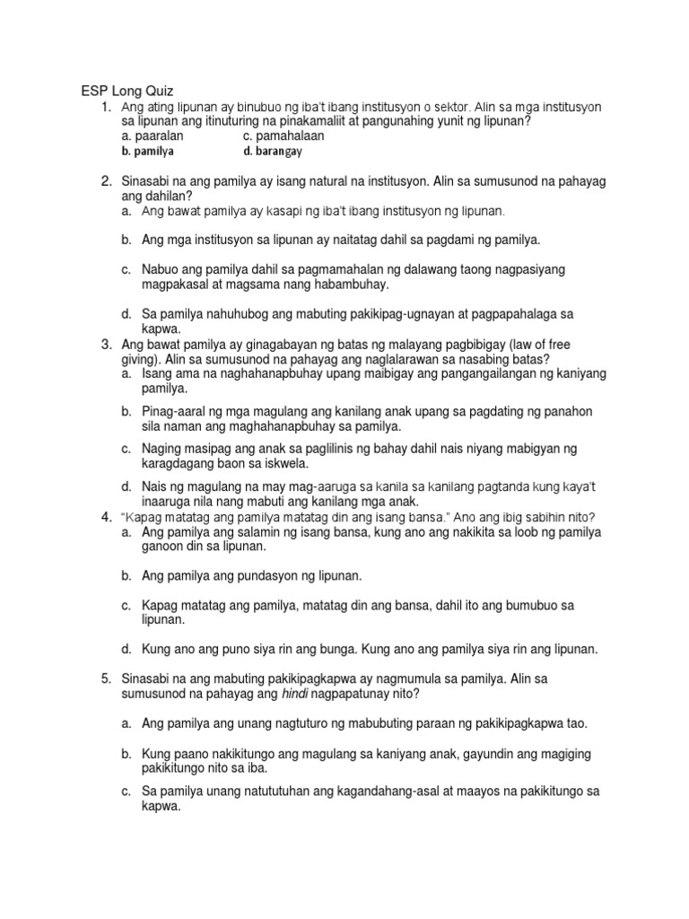 ESP Quiz | PDF