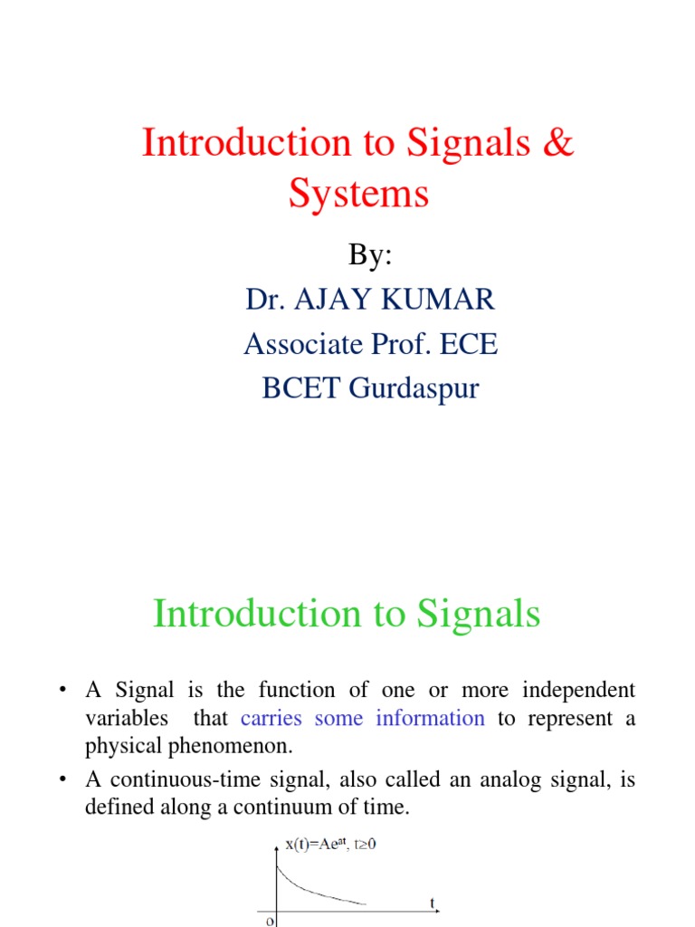 Signal and System Lectures PDF | PDF | Discrete Time And Continuous Time | Systems Theory
