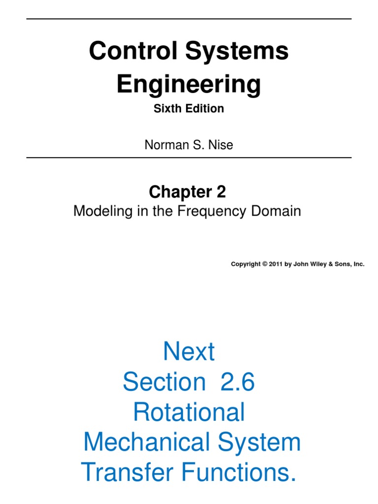 Rotational System Transfer Function - Control Systems | PDF | Torque ...