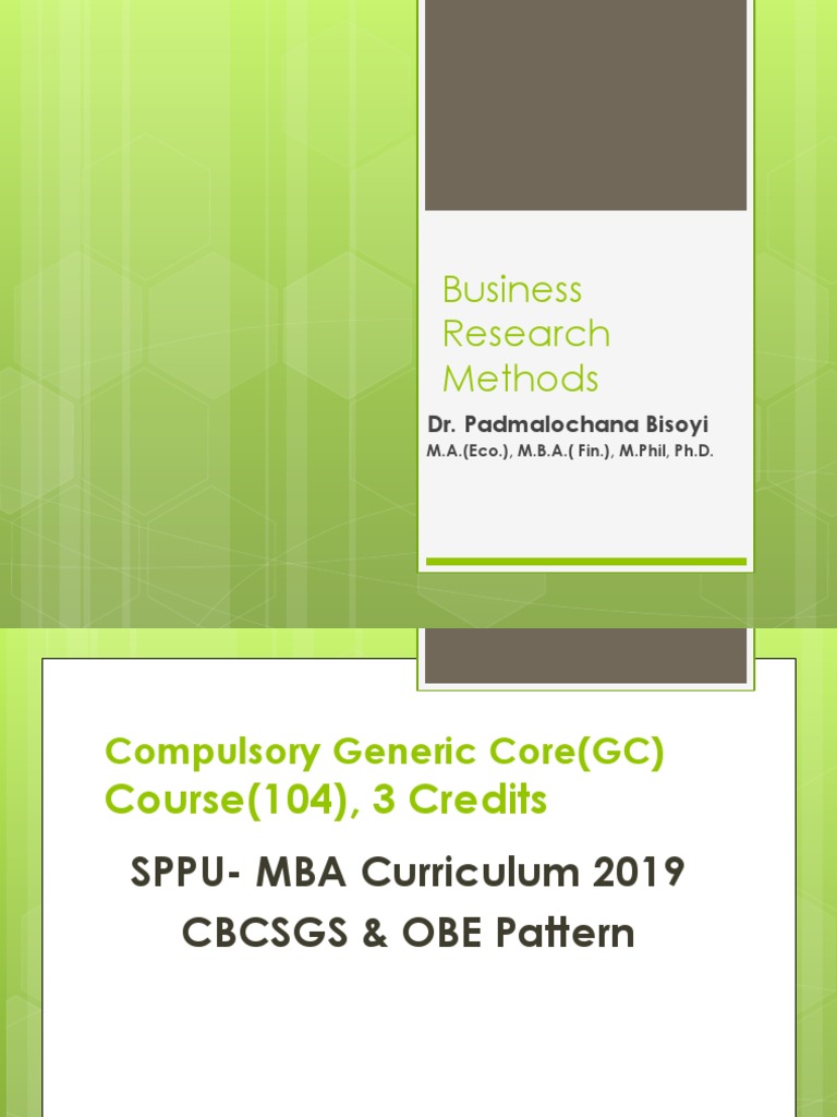 Business Research Methods-Introduction | PDF | Research Design ...