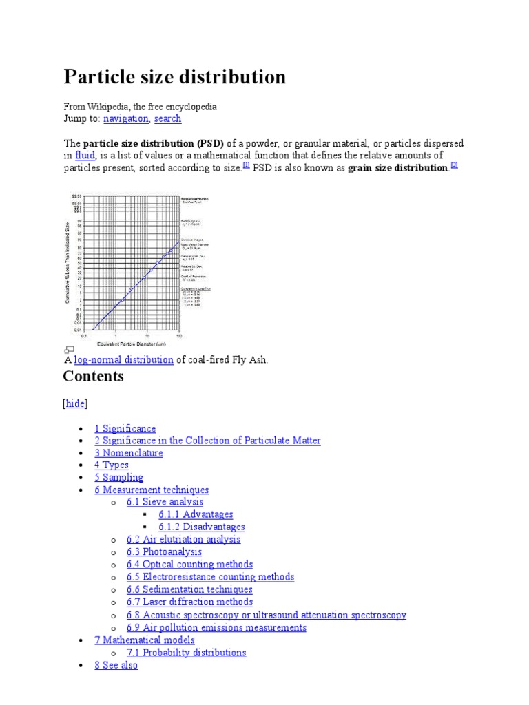 Particle Size Distribution | PDF | Particle Size Distribution | Applied And Interdisciplinary ...