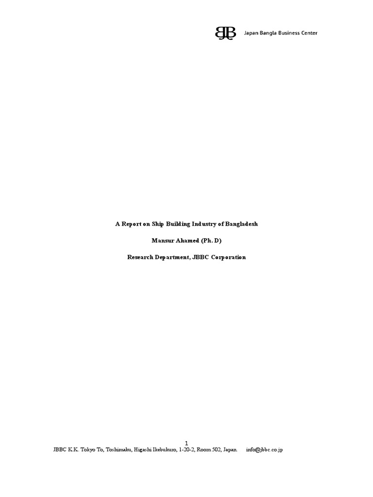 Bangladesh Shipbuilding Industry Report | PDF | Shipbuilding | Ships