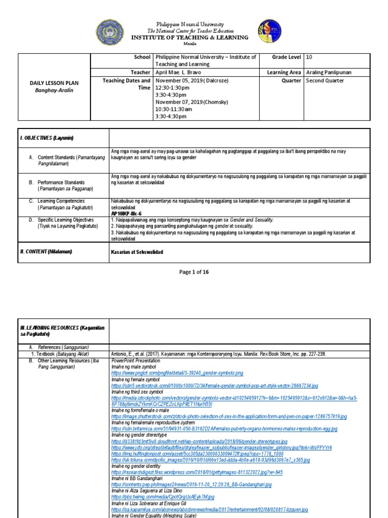 Revised DLP Sekswalidad at Kasarian | PDF