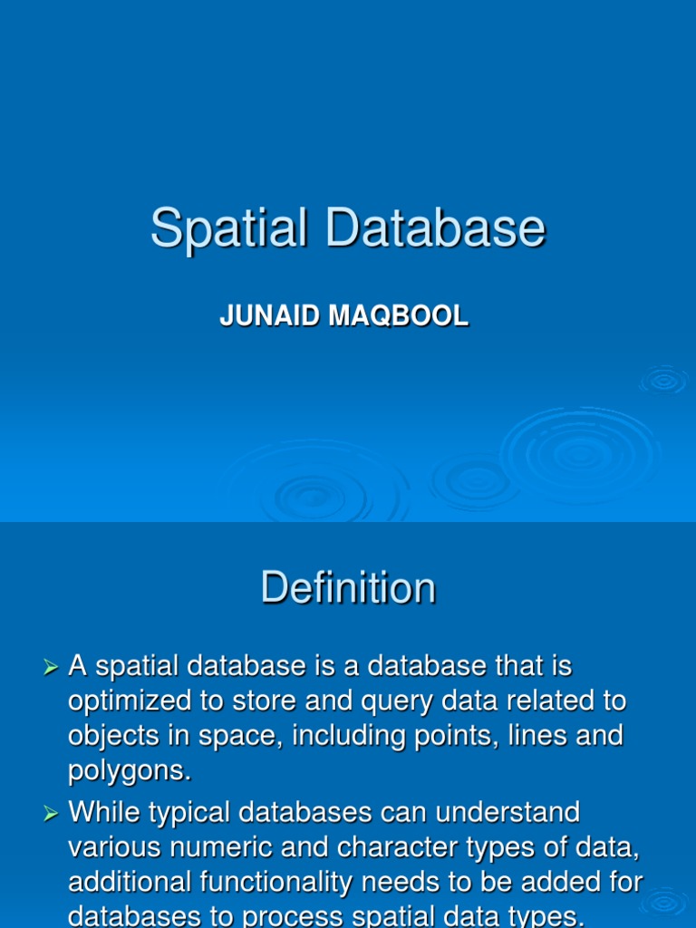 Optimize Spatial Databases With Sdbms Pdf Spatial Analysis Databases