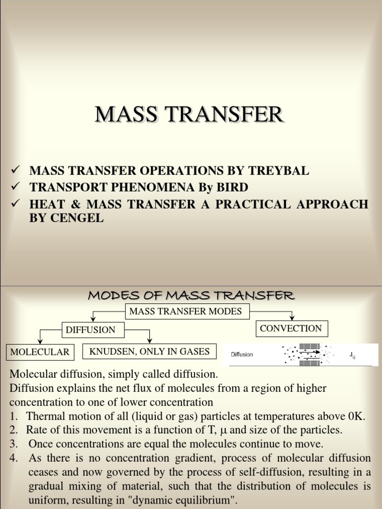 Mass Transfer 2019 | PDF | Diffusion | Flux