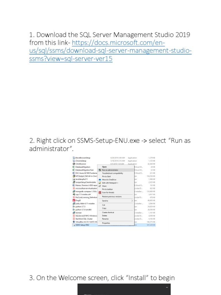 SSMS 2019 Installation | PDF