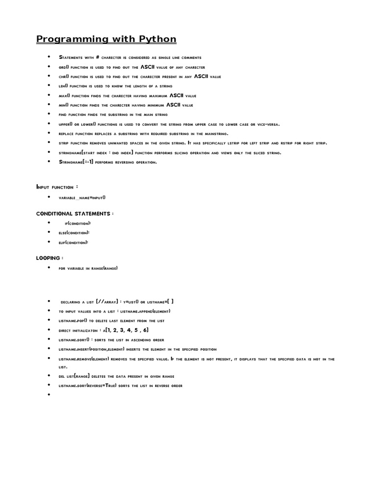 Programming With Python Input Function Pdf 