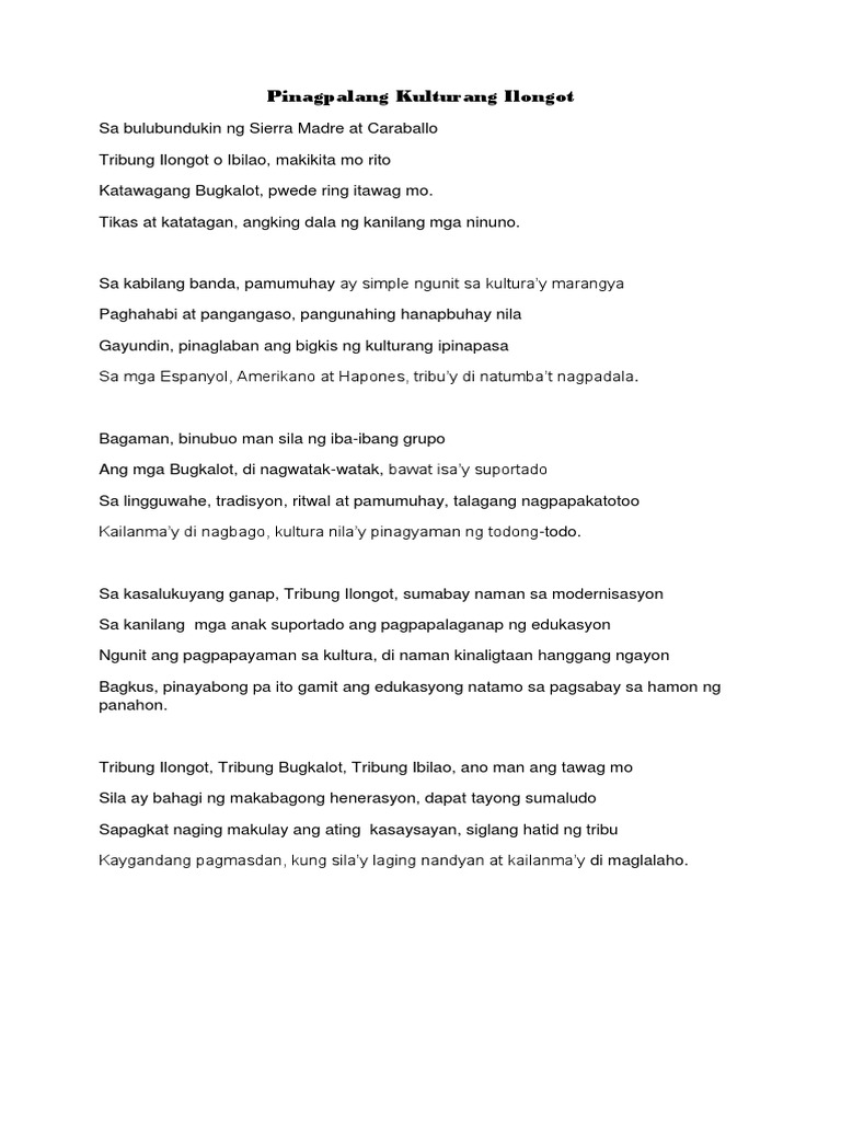 Pinagpalang Kulturang Ilongot | PDF