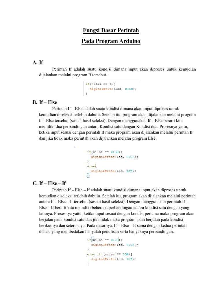 Fungsi Dasar Perintah Pada Arduino | PDF