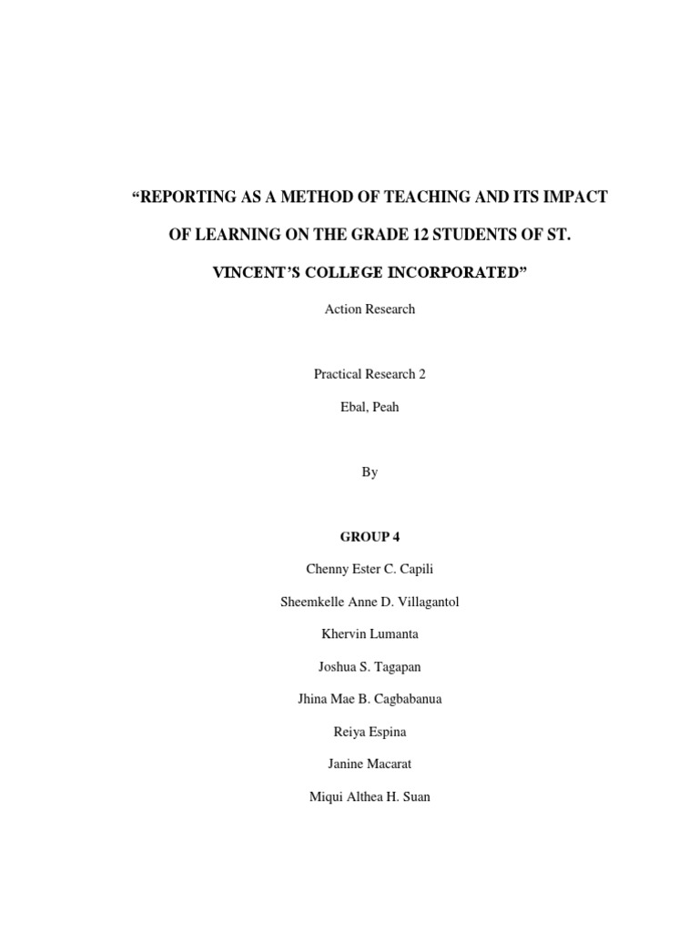 Reporting As A Method of Teaching and Its Impact of Learning On ...