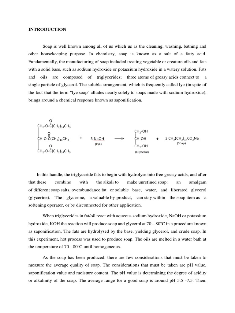 Introduction Saponification | PDF | Soap | Sodium Hydroxide