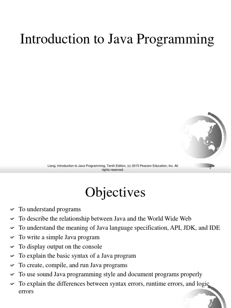 1 Intro To Java Programming Pdf Java Programming Language 