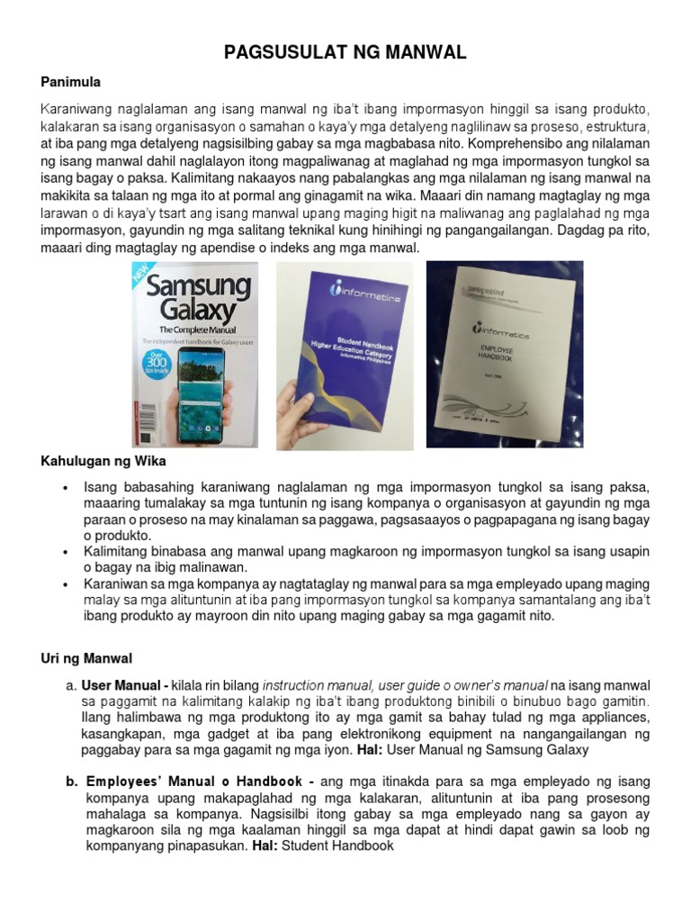 Pagsusulat NG Manwal | PDF