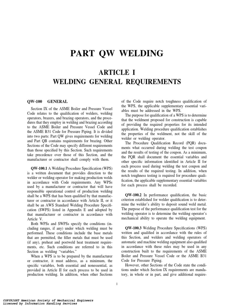 ASME IX QW (Welding General Requirements) | PDF | Ultimate Tensile ...