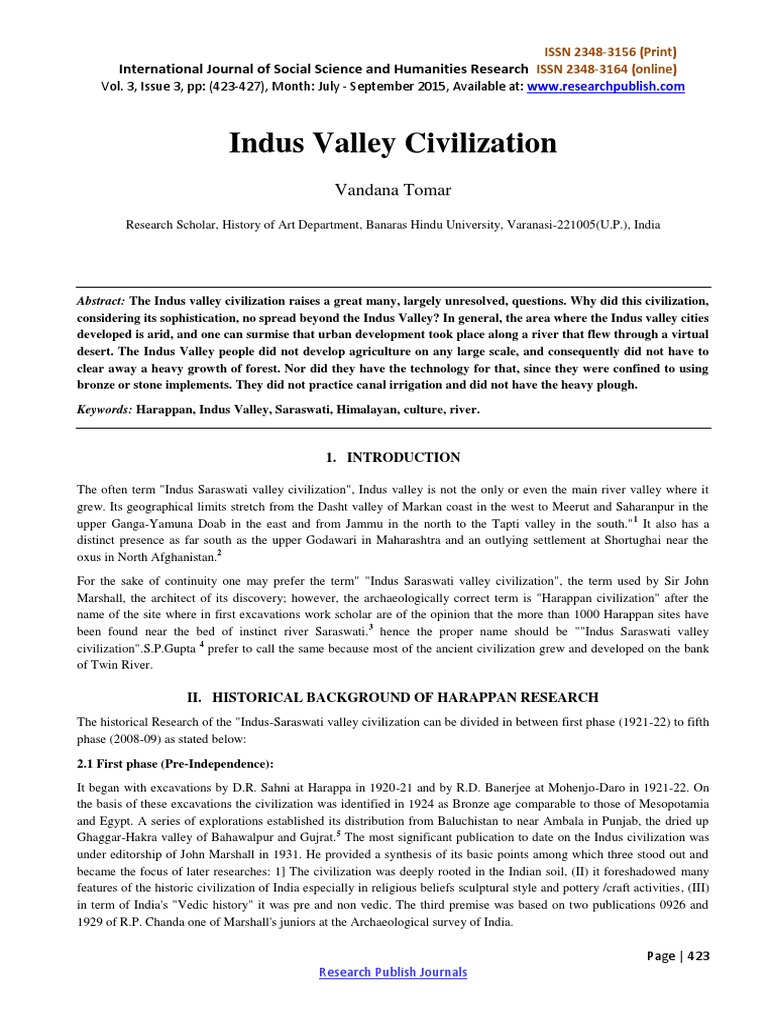 Indus Valley Civilization Study | PDF | Archaeology | Nature