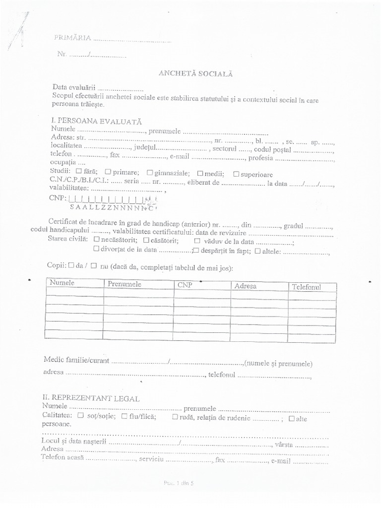 Model Ancheta Sociala PDF | PDF