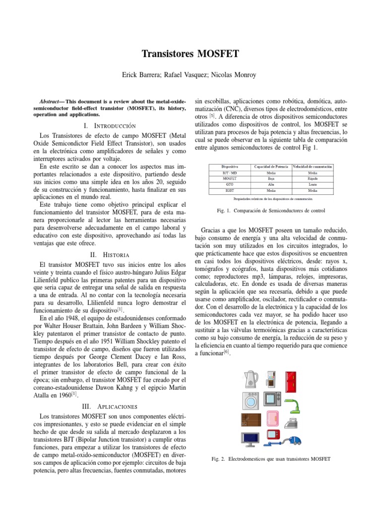Transistores MOSFET | PDF | Transistor | Mosfet