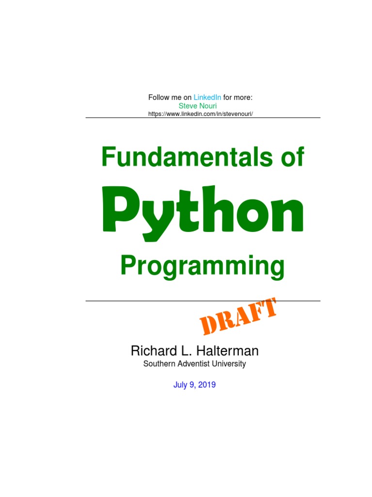 Python Programming | Download Free PDF | Programming Language ...