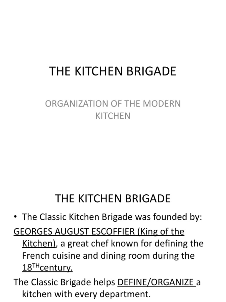 Kitchen Brigade | PDF