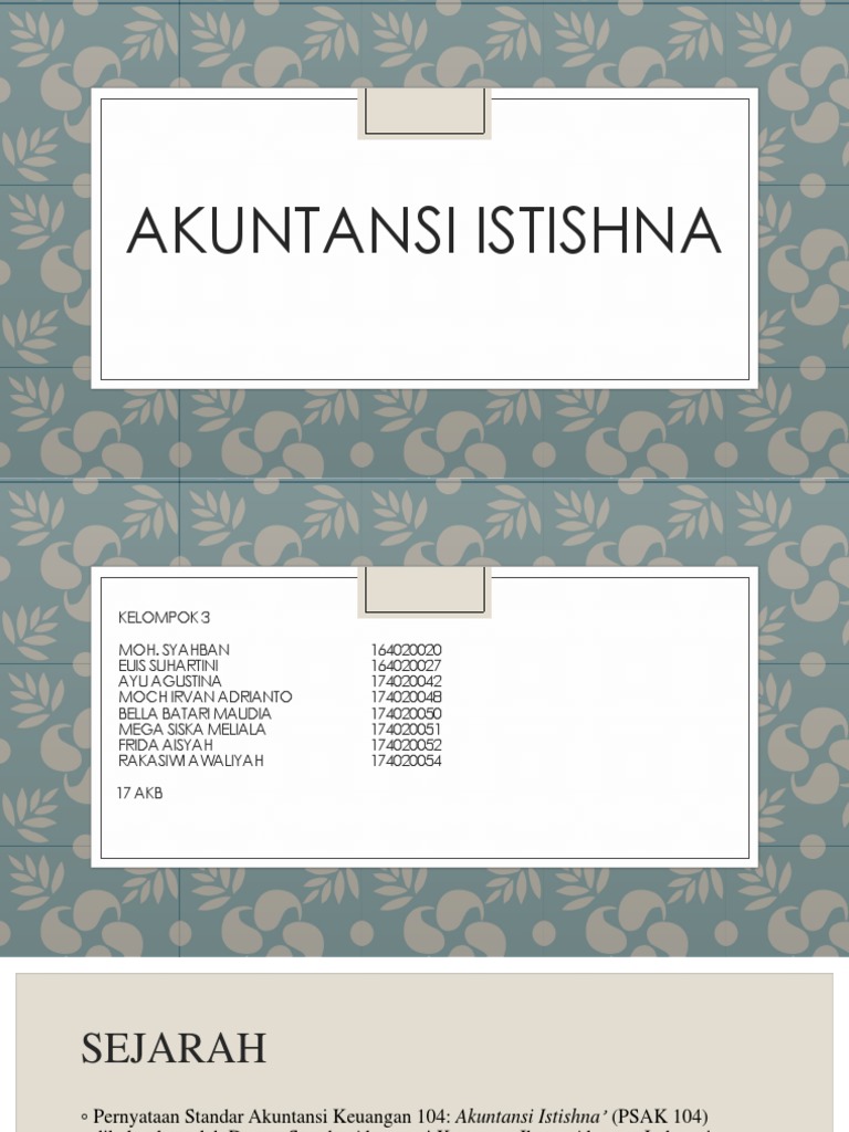 Akuntansi Akad Istishna dalam PSAK 104 | PDF