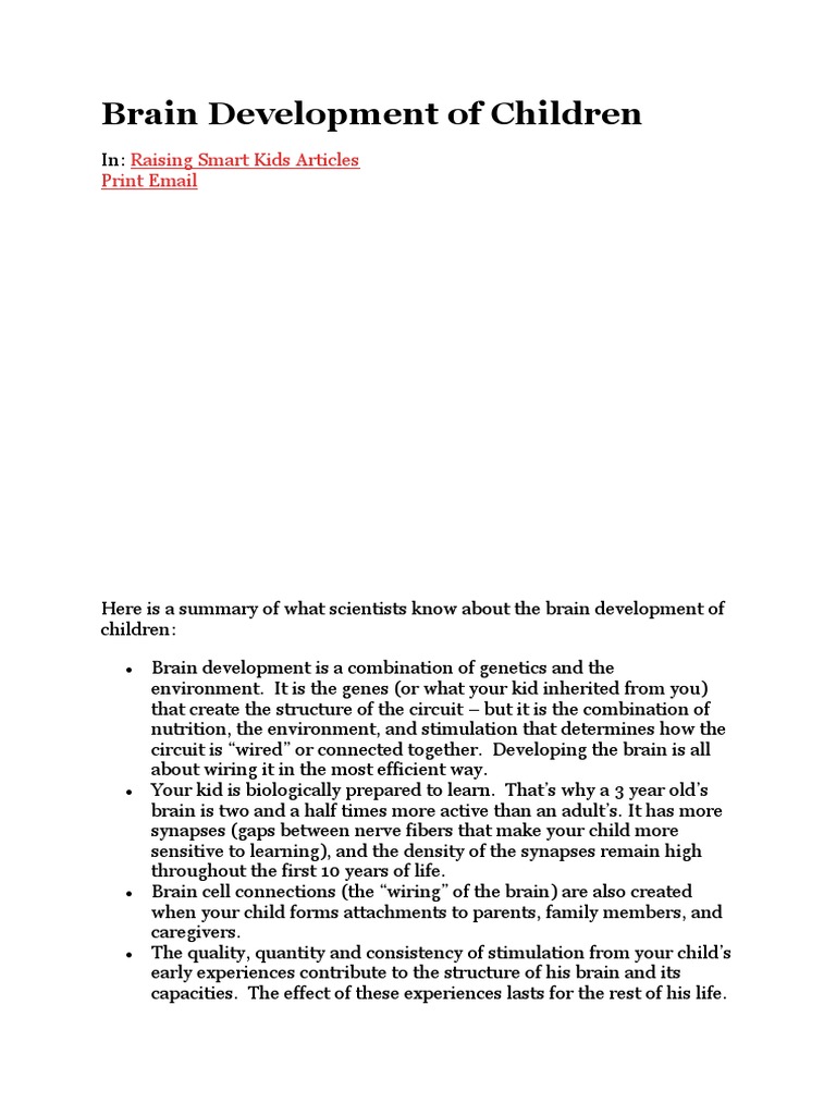 Brain Development of Children | PDF | Child Development | Relationships