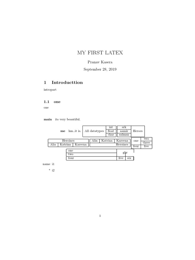 My First Latex: 1 Introducttion | PDF