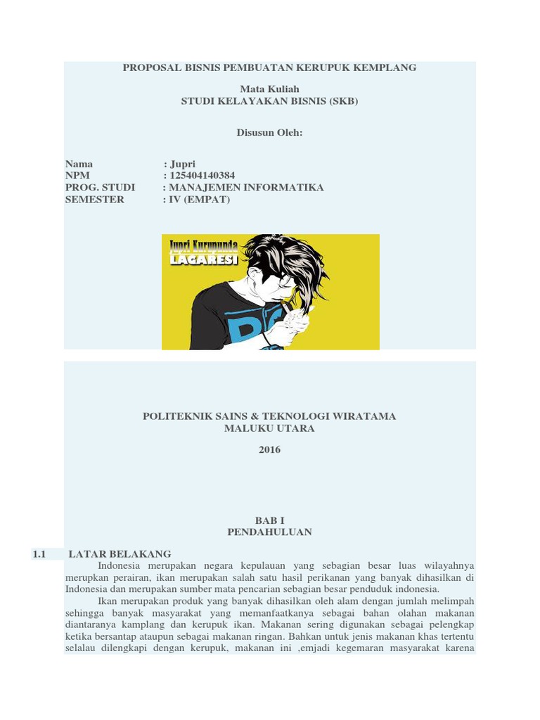 Bisnis Pembuatan Krupuk (Proposal) | PDF