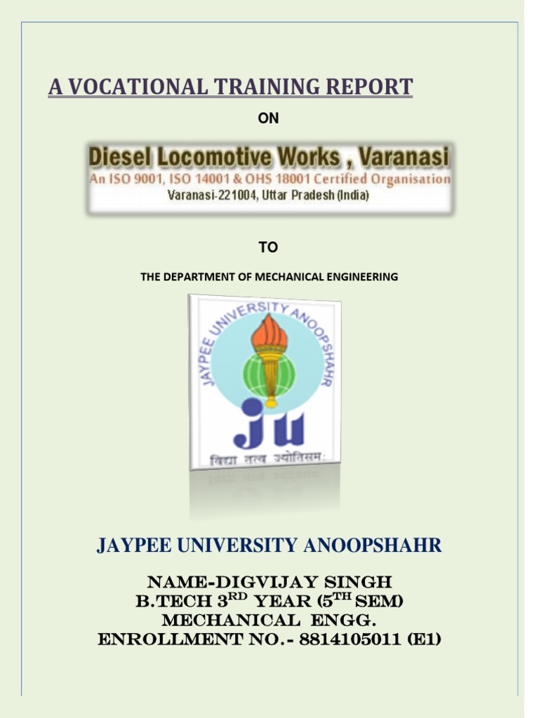 DLW Training Report Varanasi | PDF | Locomotives | Diesel Engine