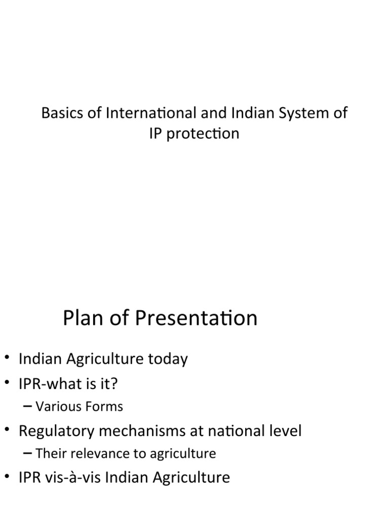 Basics of International and Indian System of IP Protection | PDF ...