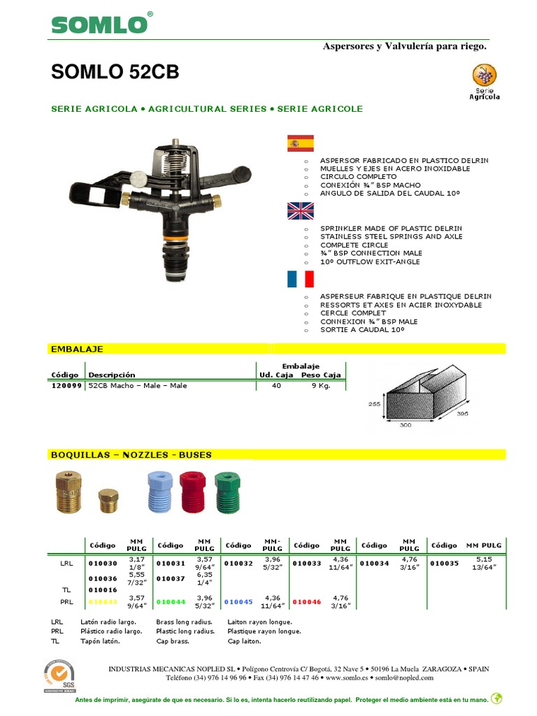 Catalogo de Aspersores | PDF