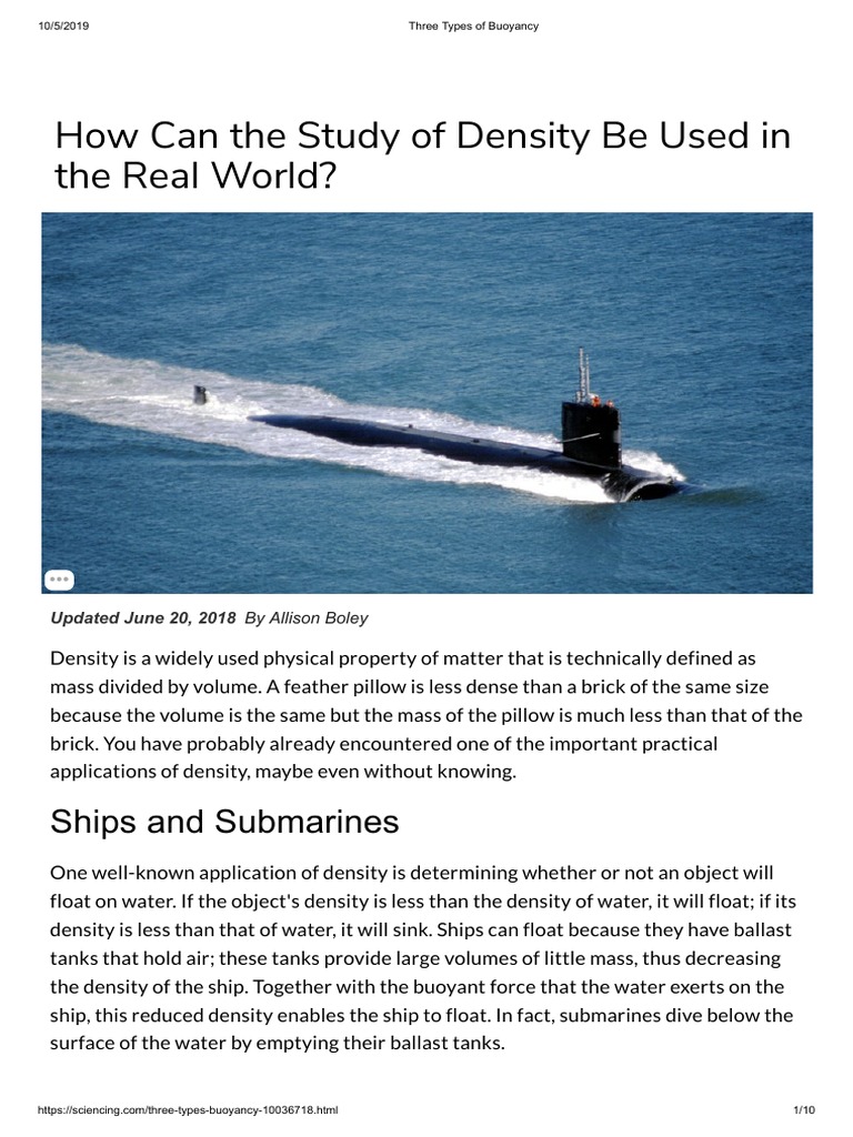 Three Types of Buoyancy | PDF | Buoyancy | Density